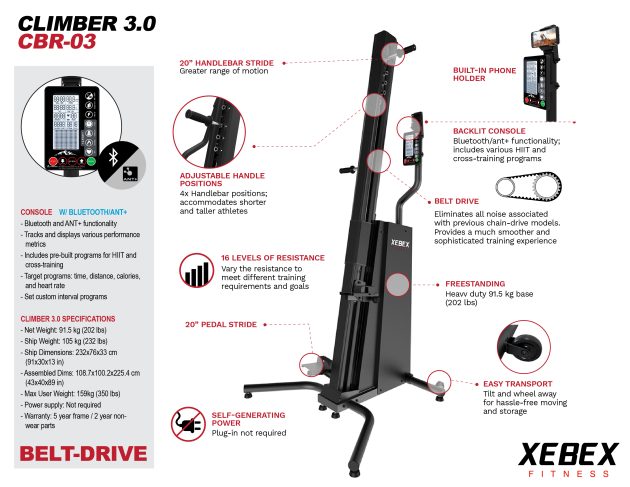 XEBEX FITNESS VERTICAL CLIMBER 3.0 SMART CONNECT - XEBEX FITNESS
