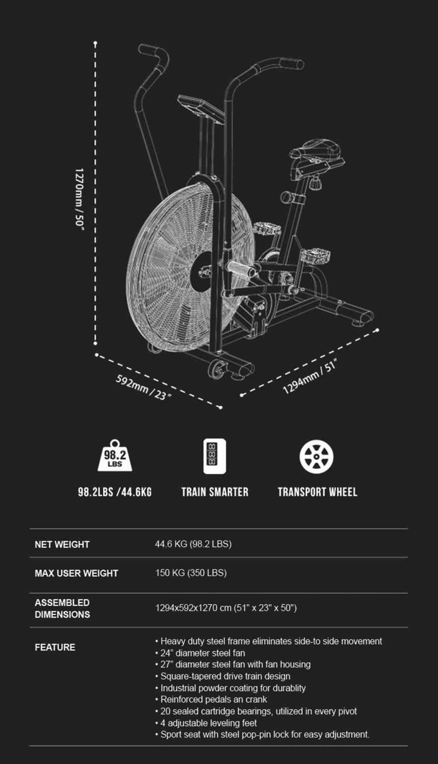 XEBEX AIR BIKE 1000 - XEBEX FITNESS