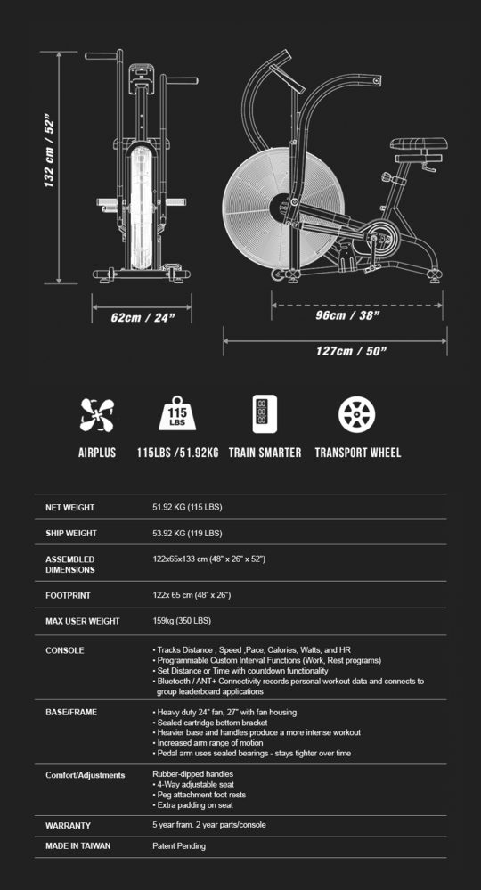 XEBEX AIRPLUS PERFORMANCE BIKE - XEBEX FITNESS