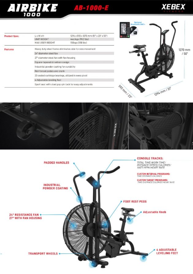 XEBEX AIR BIKE 1000 - XEBEX FITNESS